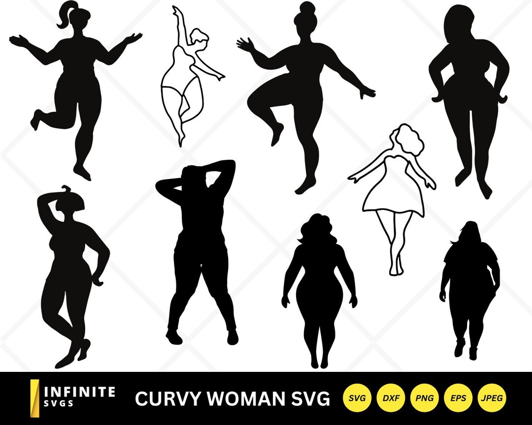 Curvy Woman Svg Plus Size Woman Svg Curvy Woman Clipart - Etsy