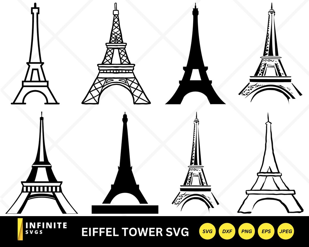 Eiffel Tower Svg, Eiffel Tower Vector, France Svg, Landmark Svg, Paris ...
