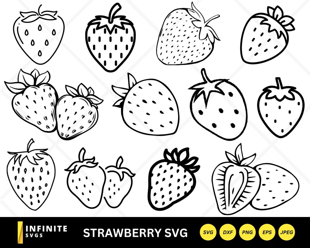 Strawberry Svg, Strawberry Cut File, Strawberry Clipart, Strawberry ...