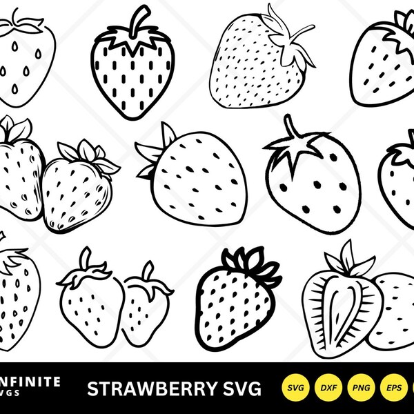 Strawberry Svg - Etsy