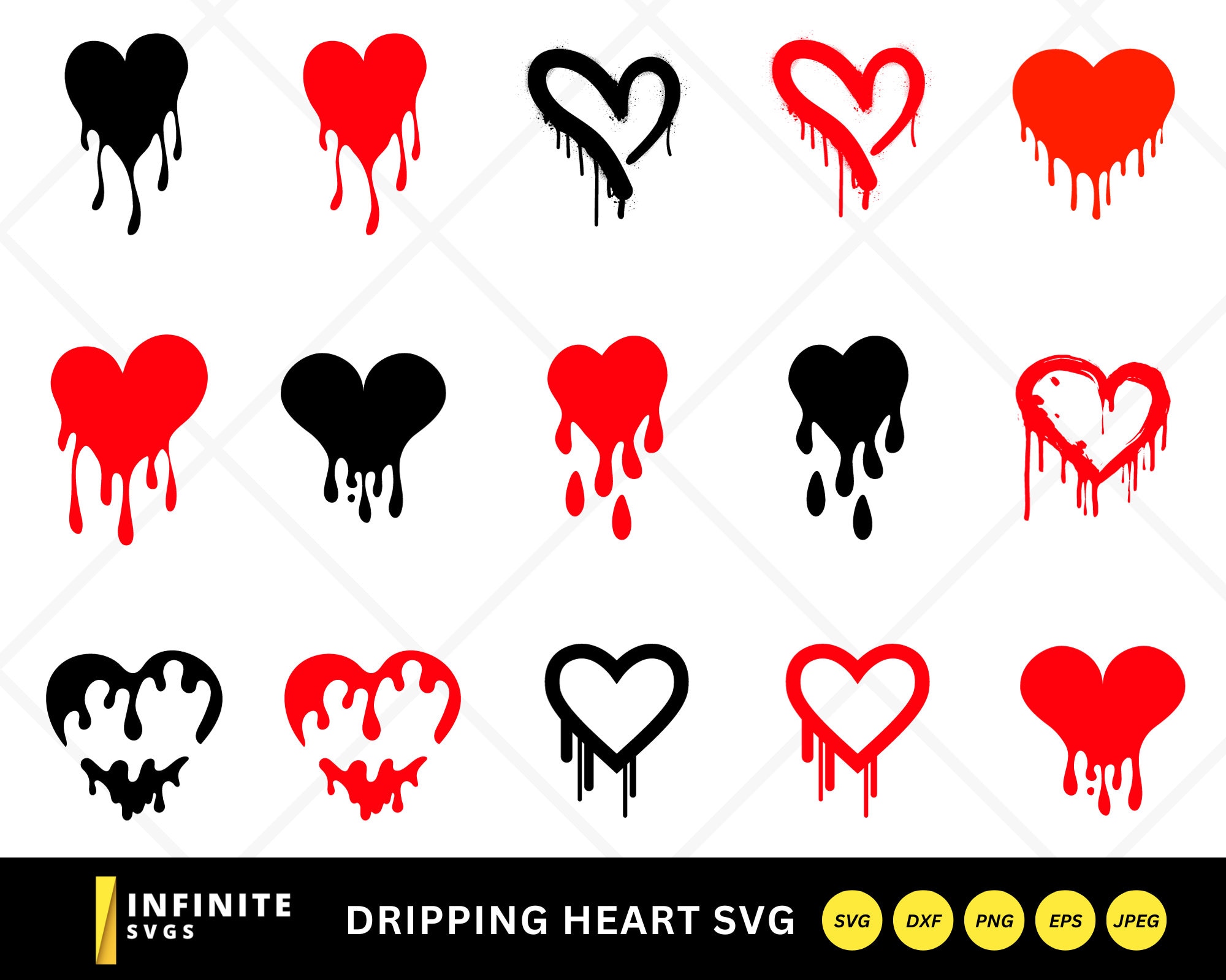 Dripping Heart SVG - Dripping Heart Cut Files - Dripping SVG - 15 ...