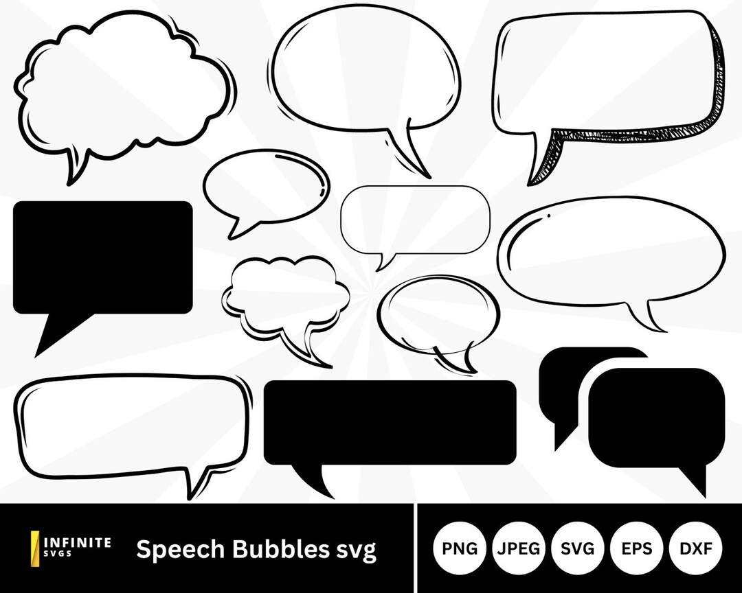 Speech Bubble Svg, Speech Bubble Clipart, Comic Speech Bubbles, Svg Cut ...