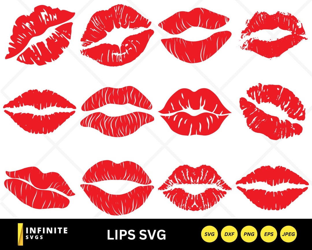 Lips Svg, Lips Clipart, Love Svg, Kiss Svg, Red Lips Svg, Dripping Lips ...