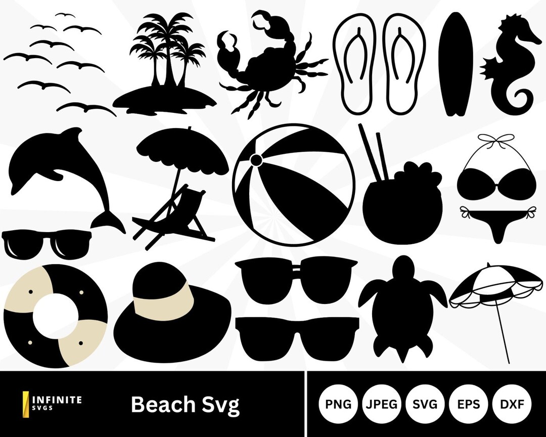 Beach Svg, Summer Svg, Beach Clipart, Beach Svg Files, Beach Vector ...