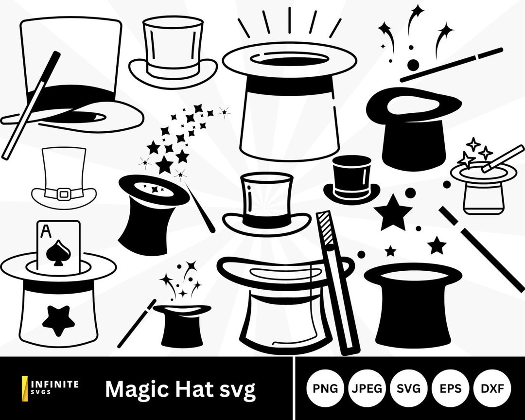 Magic Hat Svg, Magician Hat Svg, Hat Svg, Magician Svg, Magic Hat ...