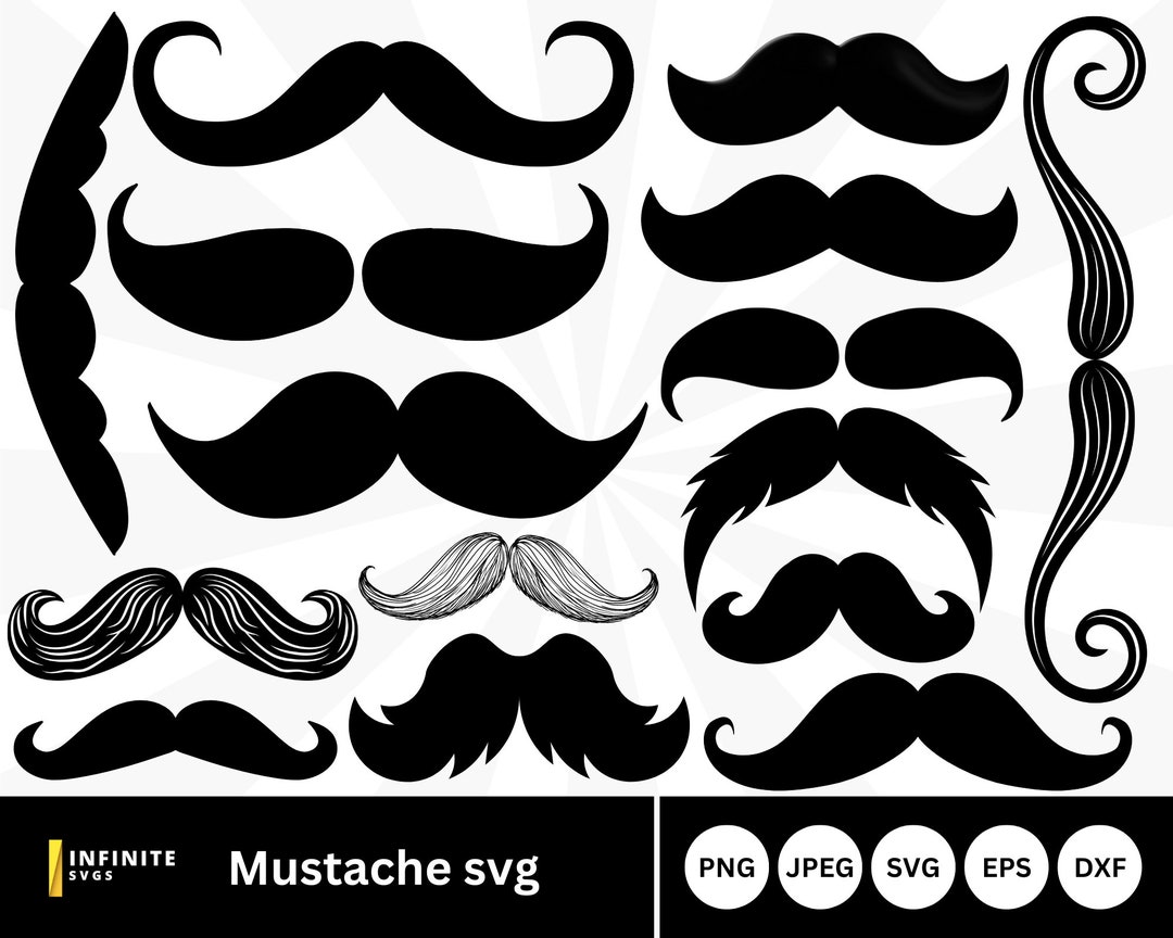 Mustache Svg Bundle, Mustache Svg, Mustache Silhouette, Mustache ...