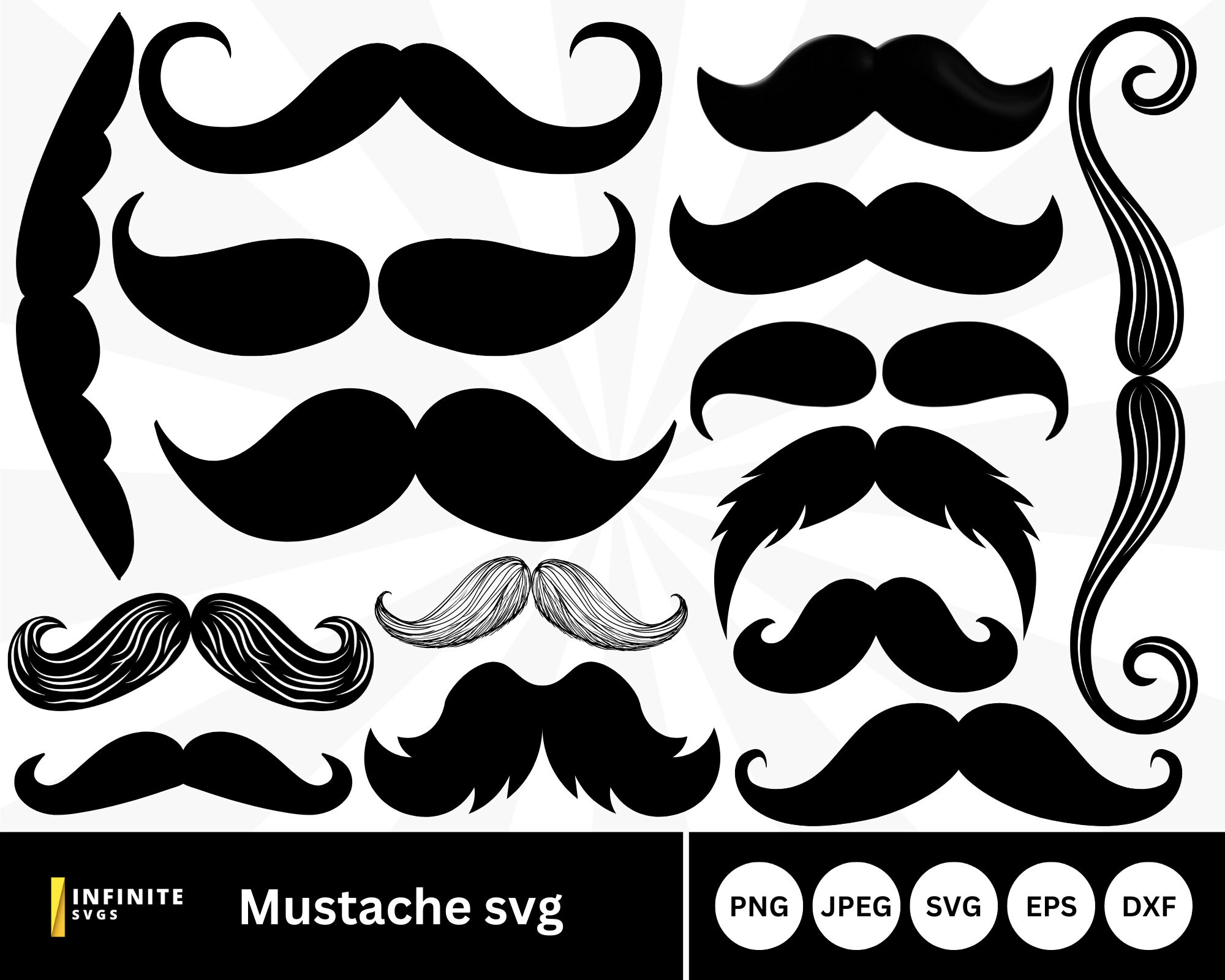 Mustache Svg Bundle, Mustache Svg, Mustache Silhouette, Mustache ...