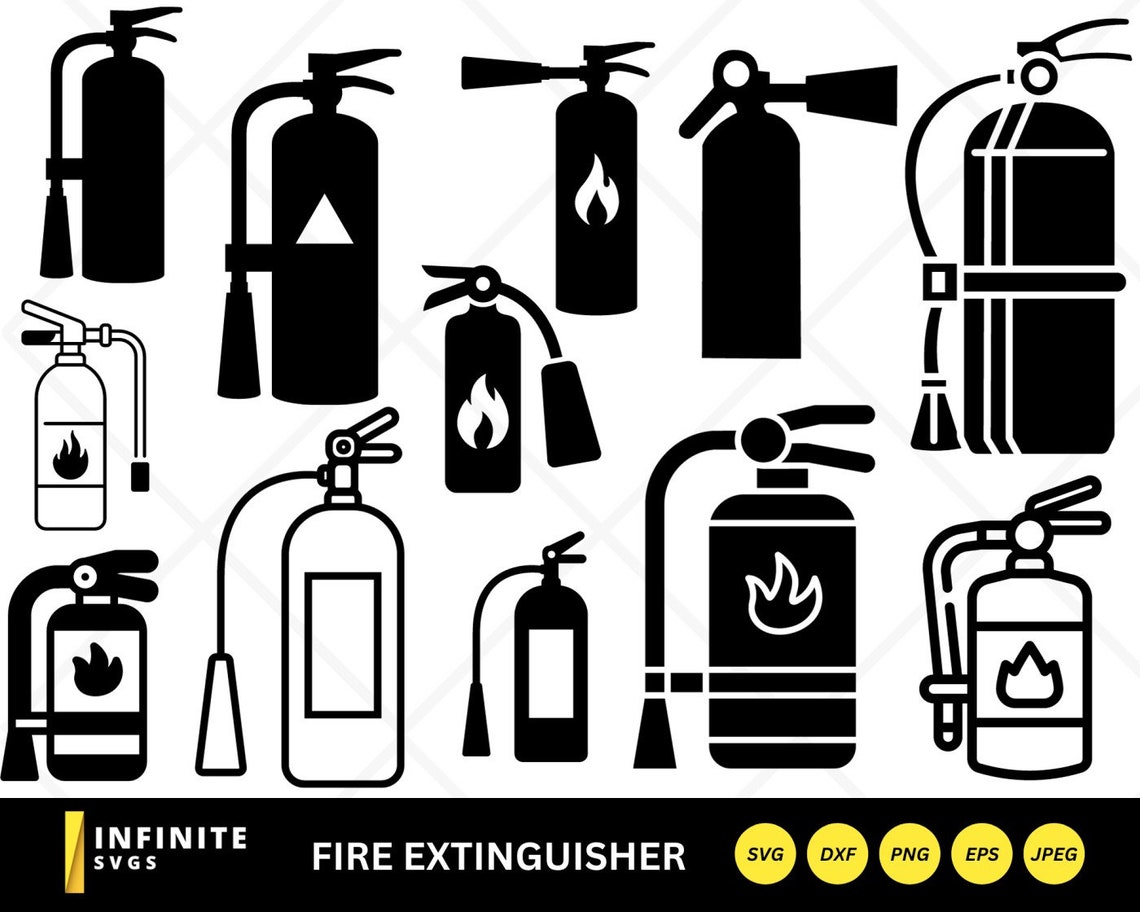 Fire Extinguisher Svg, Firefighter Svg, Fire Extinguisher Cut Files ...