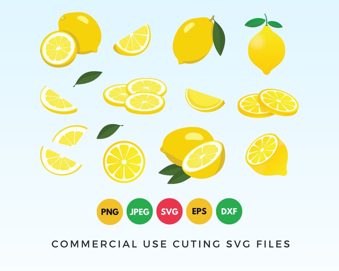 Lemon SVG Lemons Svg Bundle Lemon Vector Lemon Slice Svg Kawaii Fruit ...