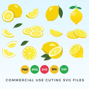 Lemon SVG - Lemons Svg Bundle - Lemon Vector - Lemon Slice Svg - Kawaii ...
