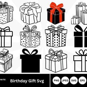 Birthday Gift Svgs, Birthday Svgs, Gift Box Svg, Birthday Presets Svg ...