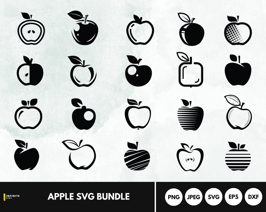 Apple Svg Apple Outlines Bundle Apple Vector Apple Icon Apple Clipart ...