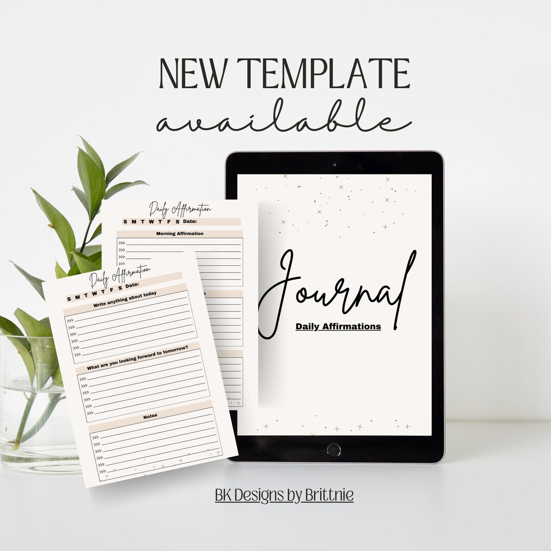 Printable Daily Affirmation Planner - Instant Download, Boost Your ...
