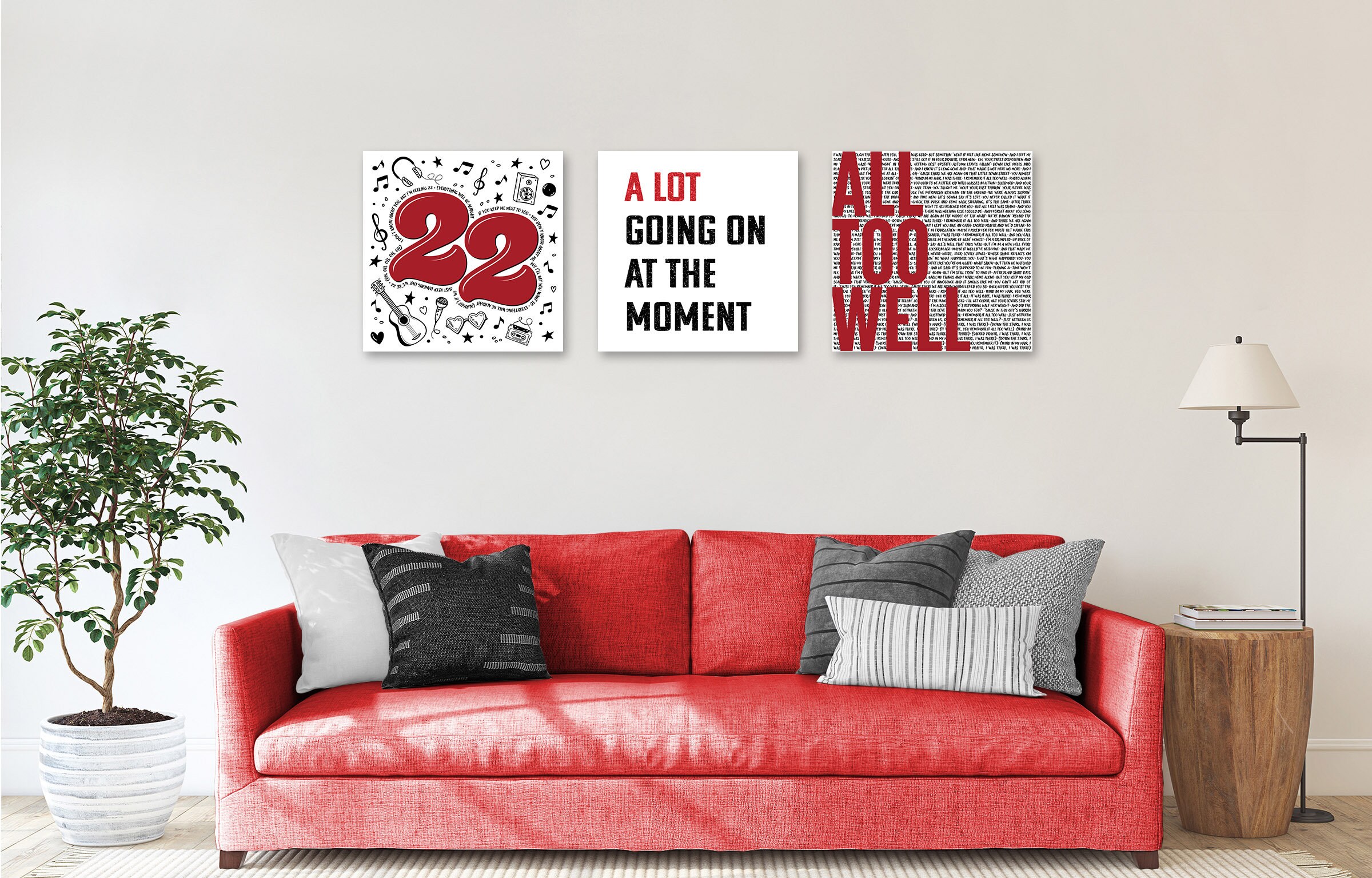 22 Song Lyrics - RED Album - Taylor Swift-inspired Wall Art Design for ...