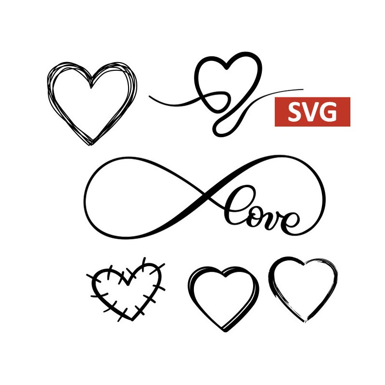 Heart Svg Bundle, Heart Svg, Hand Drawn Heart Svg, Open Heart Svg ...