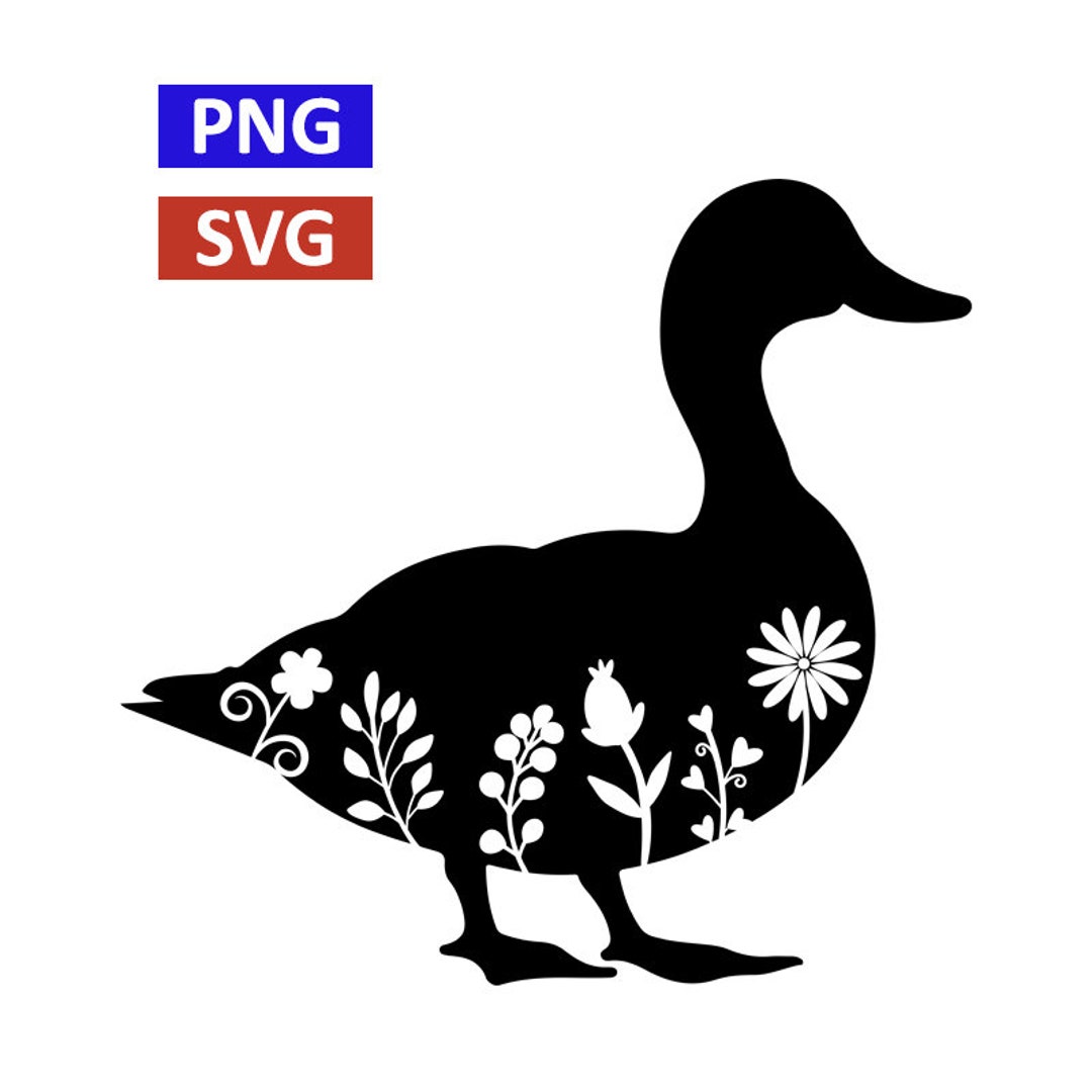 Duck SVG, Floral Duck PNG, Mother Duck Svg, Wildflower Duck Svg - Etsy