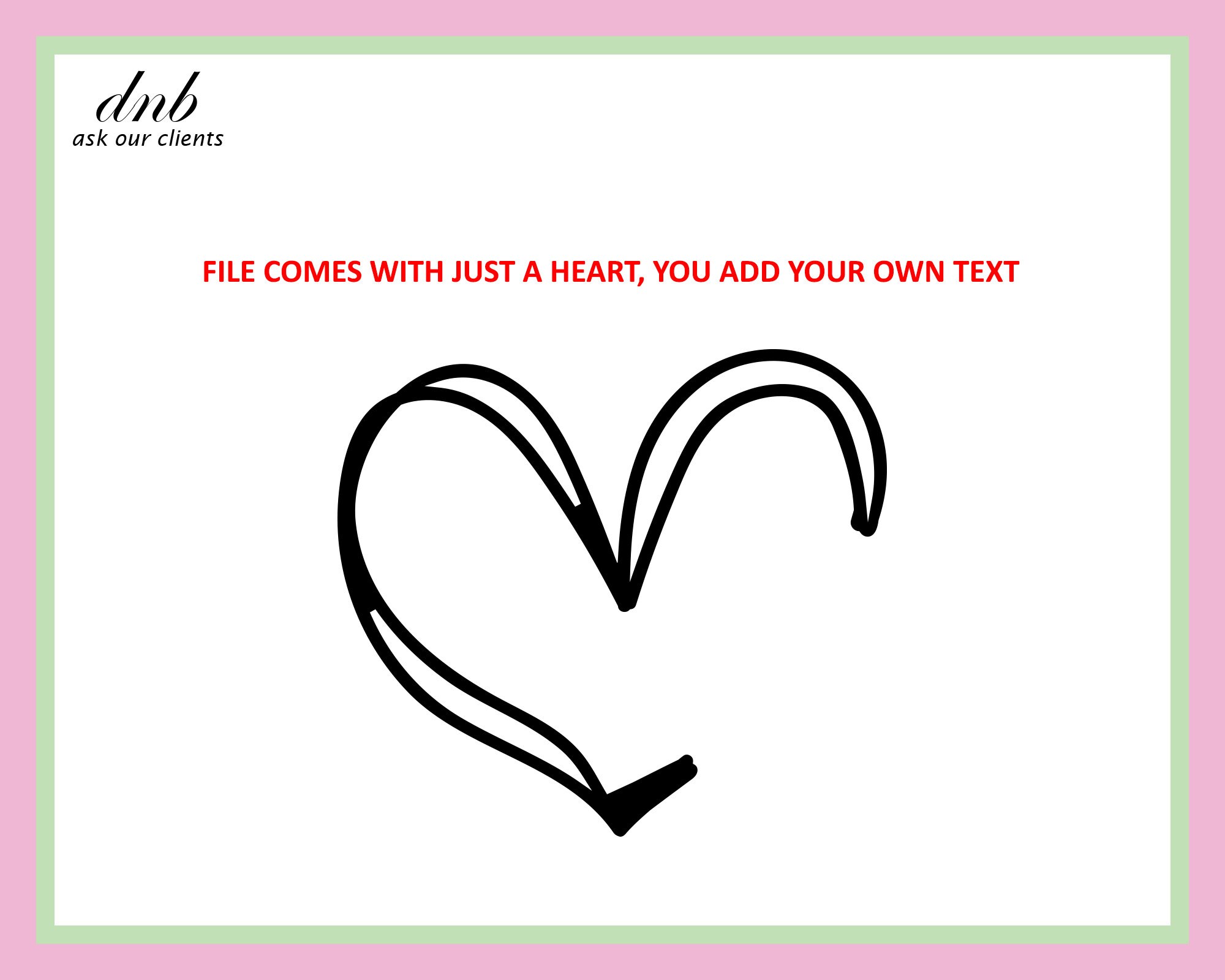 Doodle Heart SVG, Custom Text Svg, Hand Drawn Heart Svg, Instant ...