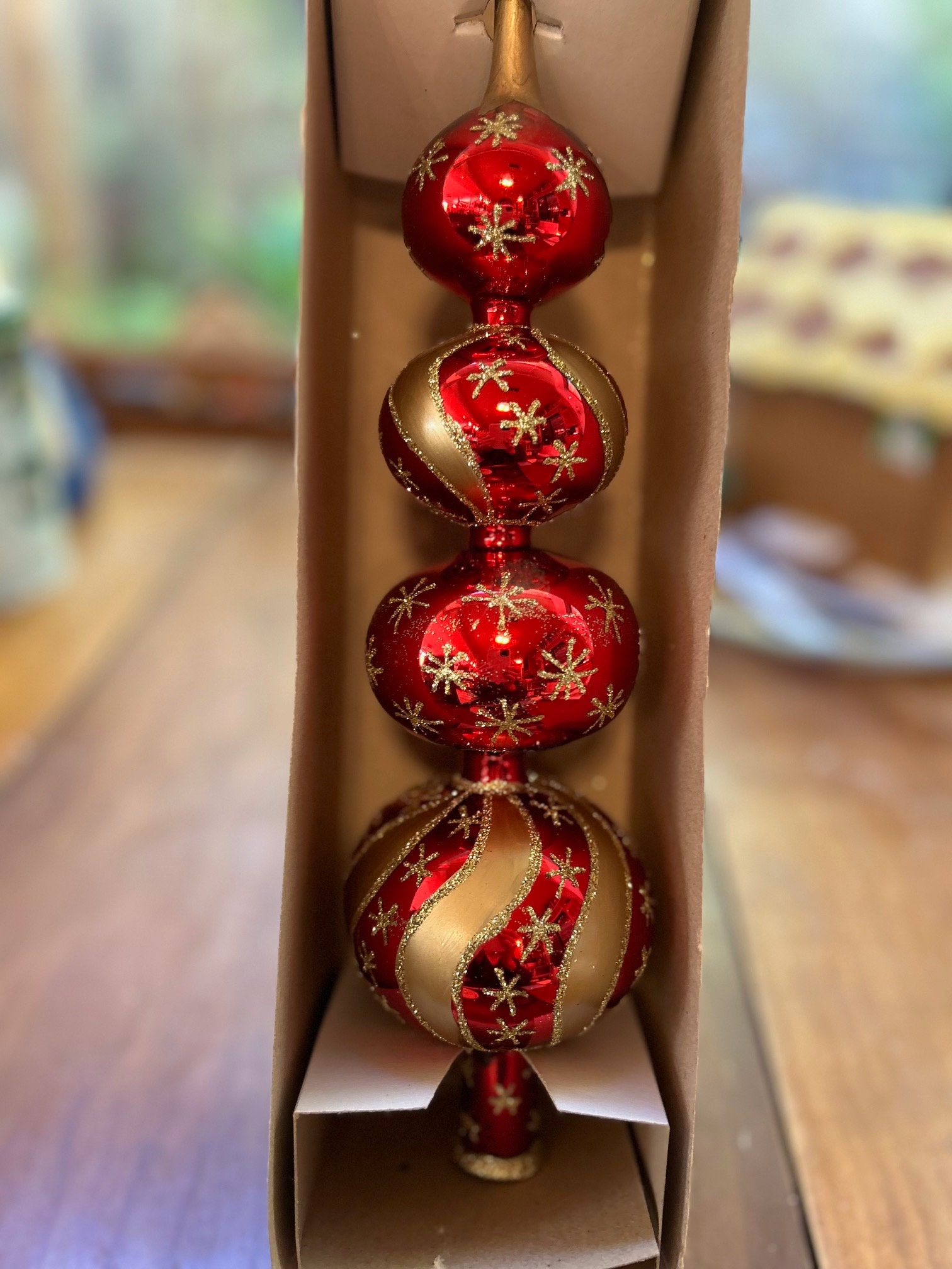 Vintage Polish Glass Tree Topperred and Gold Hand Blown Glass With 4 ...