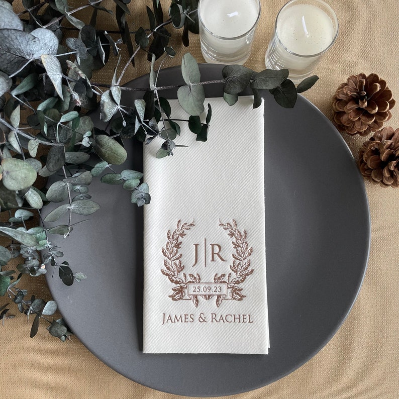 Personalized Napkin With Luxury Design for Wedding - Etsy