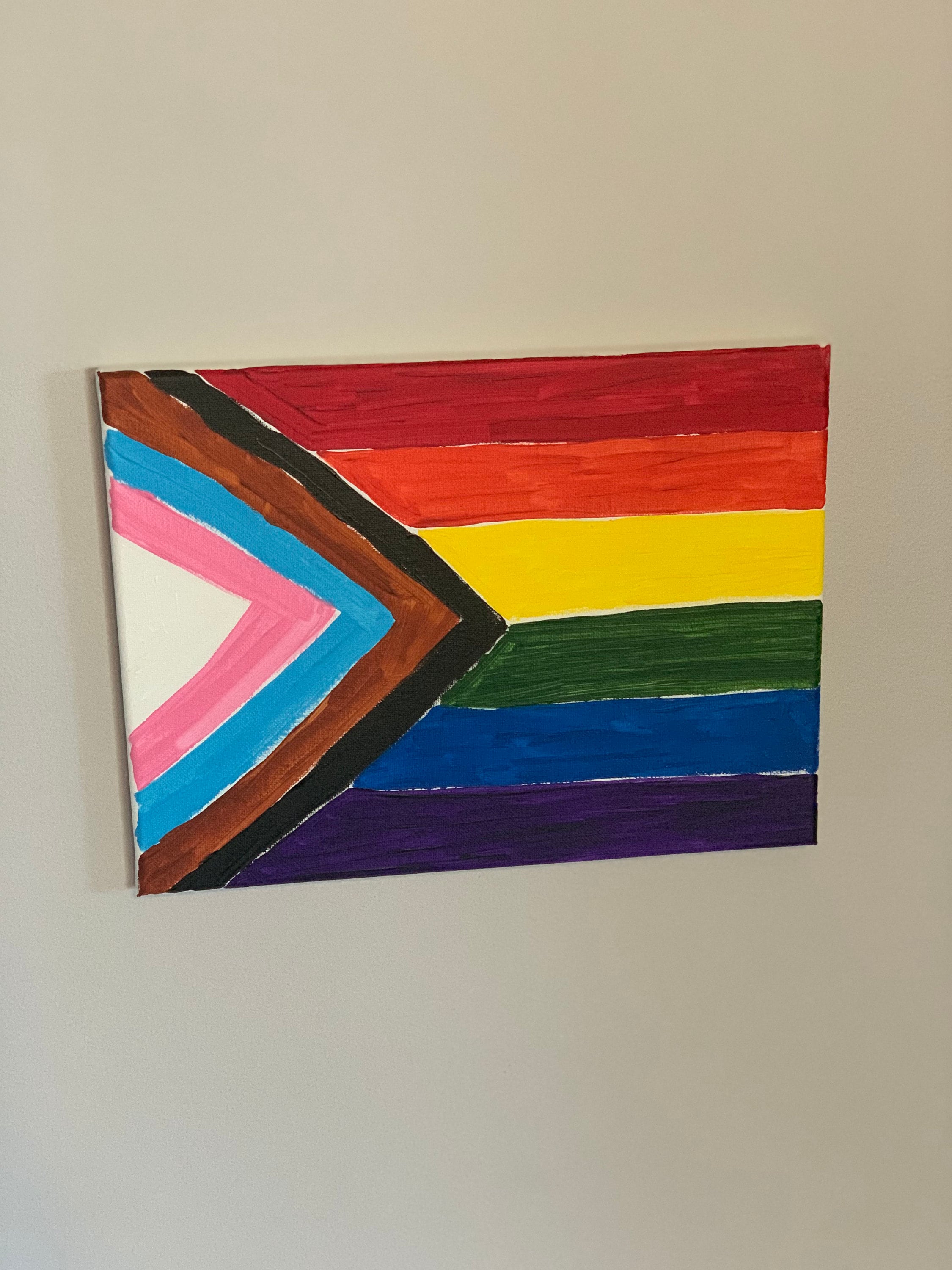 LGBTQIA2+ Pride Flag Painting, Canvas Acrylic Painting, Hand Painted ...