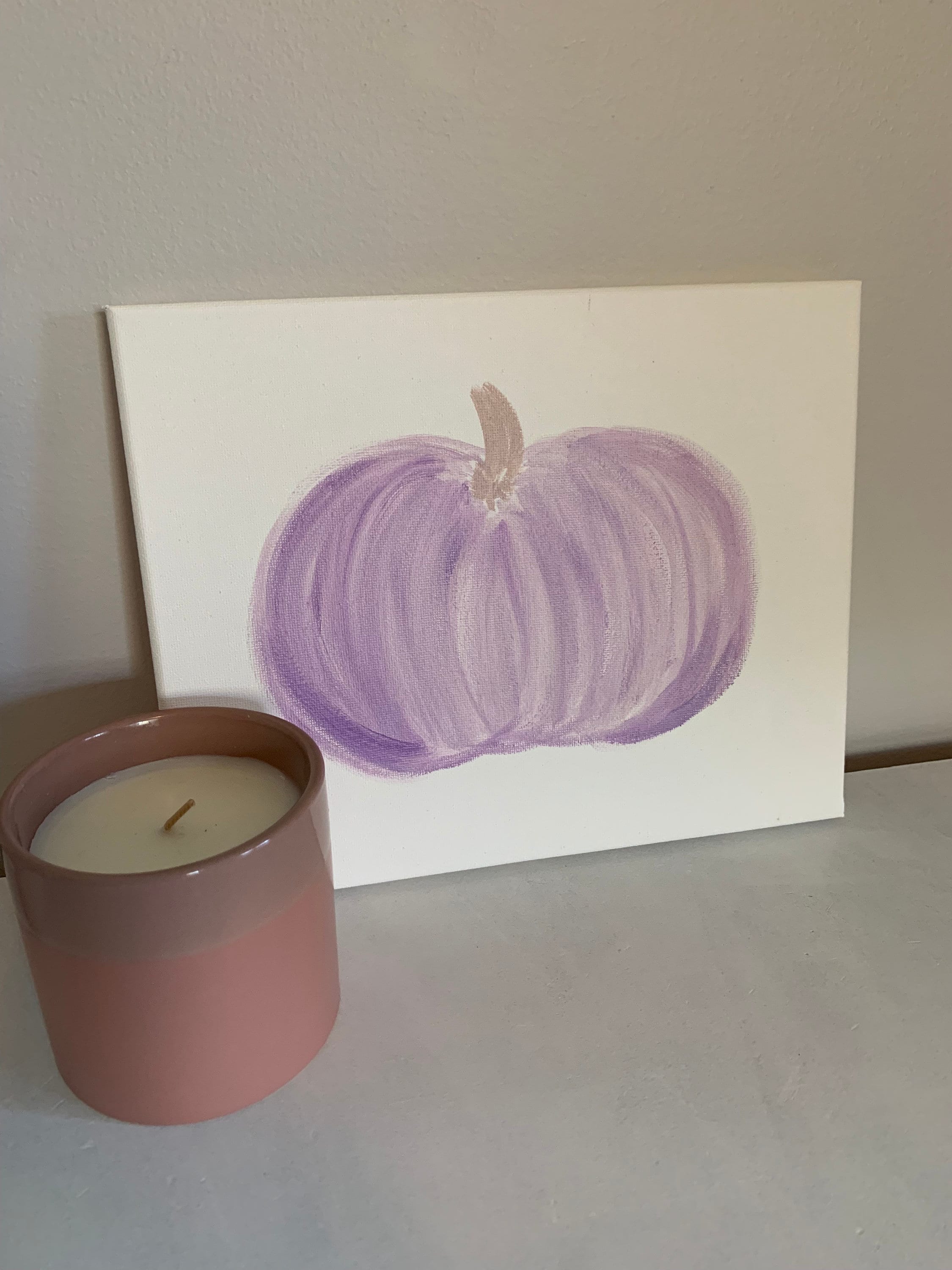 Simple Purple Pumpkin Painting Canvas Wall Art Seasonal - Etsy