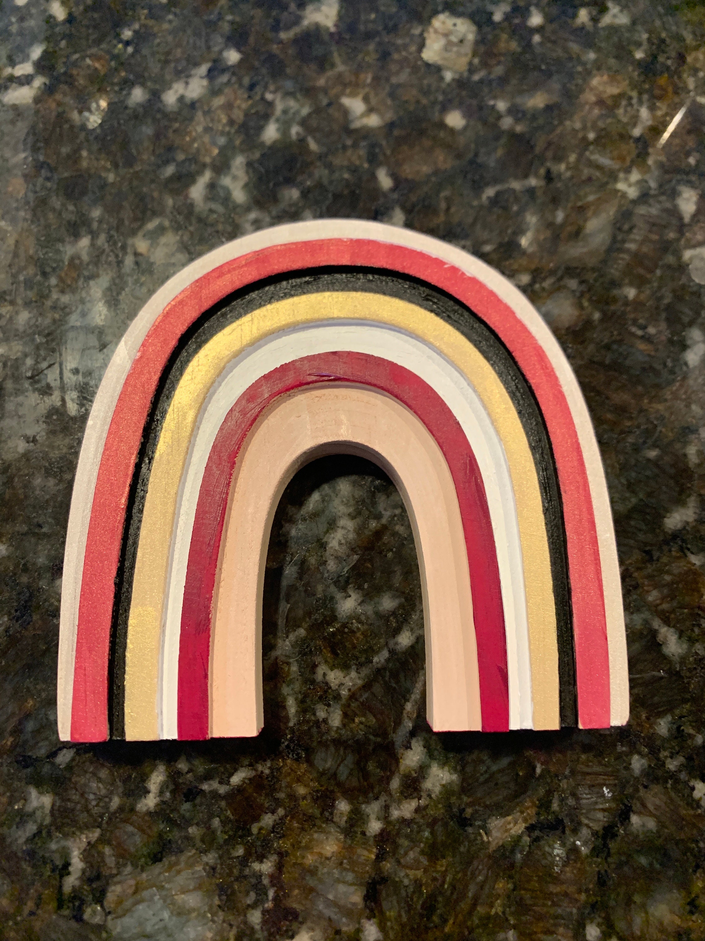 Small Wooden Self-standing Hand-painted Rainbow. Boho Decor, Kids ...