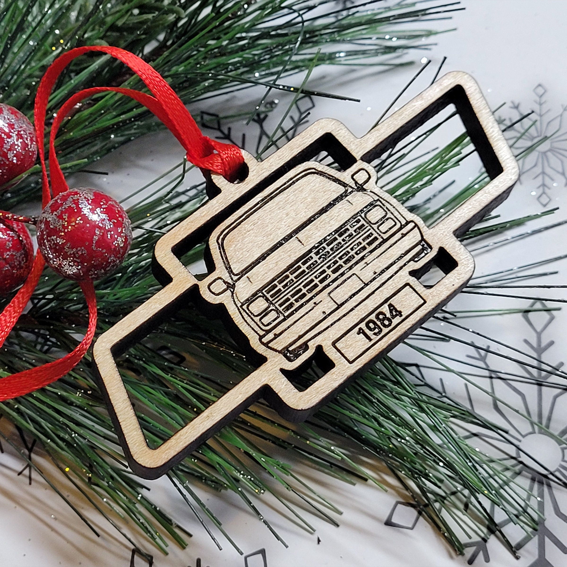 Chevrolet Squarebody Bowtie Christmas Ornament - Personalized Truck ...