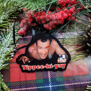 Custom Printed Die Hard yippee-ki-yay Christmas Ornament Bruce Willis in Air Duct Scene - Etsy