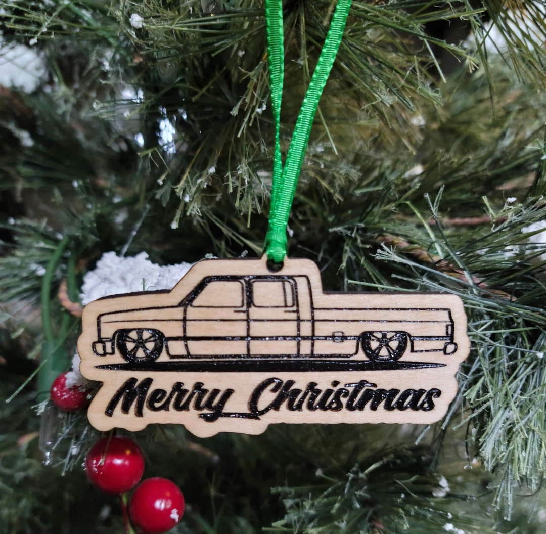 Chevrolet Squarebody Crew Cab Truck Wood Engraved Christmas Ornament ...