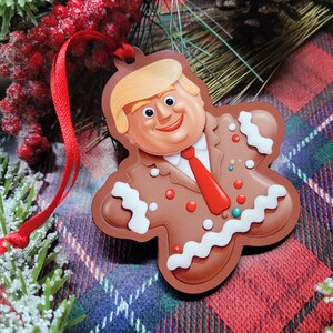 Donald Trump Gingerbread Man Christmas Ornament - Etsy