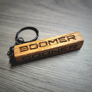 Boomer Sooner Wood Keychain 2.5 - Etsy