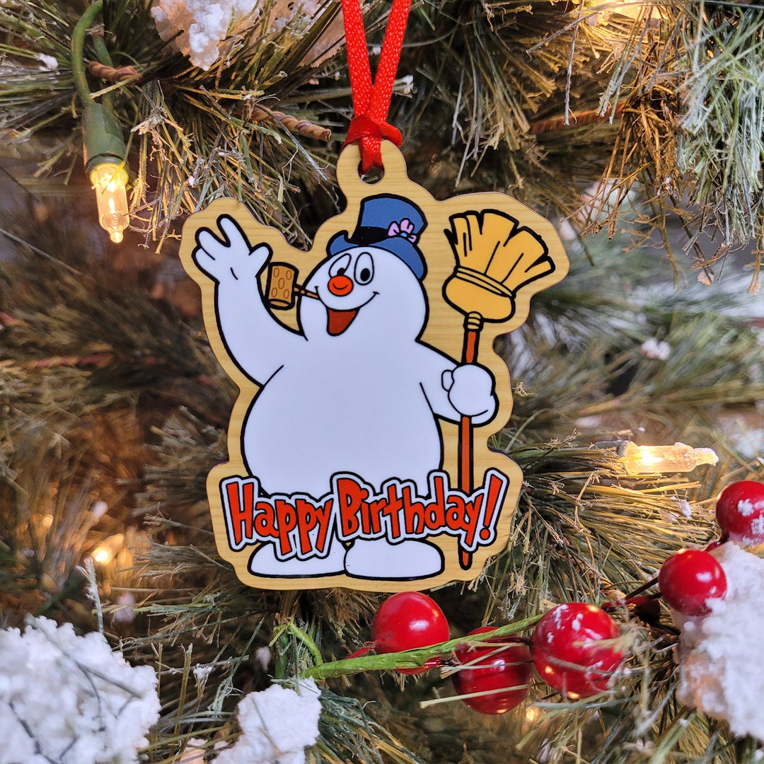 Classic Frosty the Snowman "happy Birthday" Christmas Ornament - Custom ...