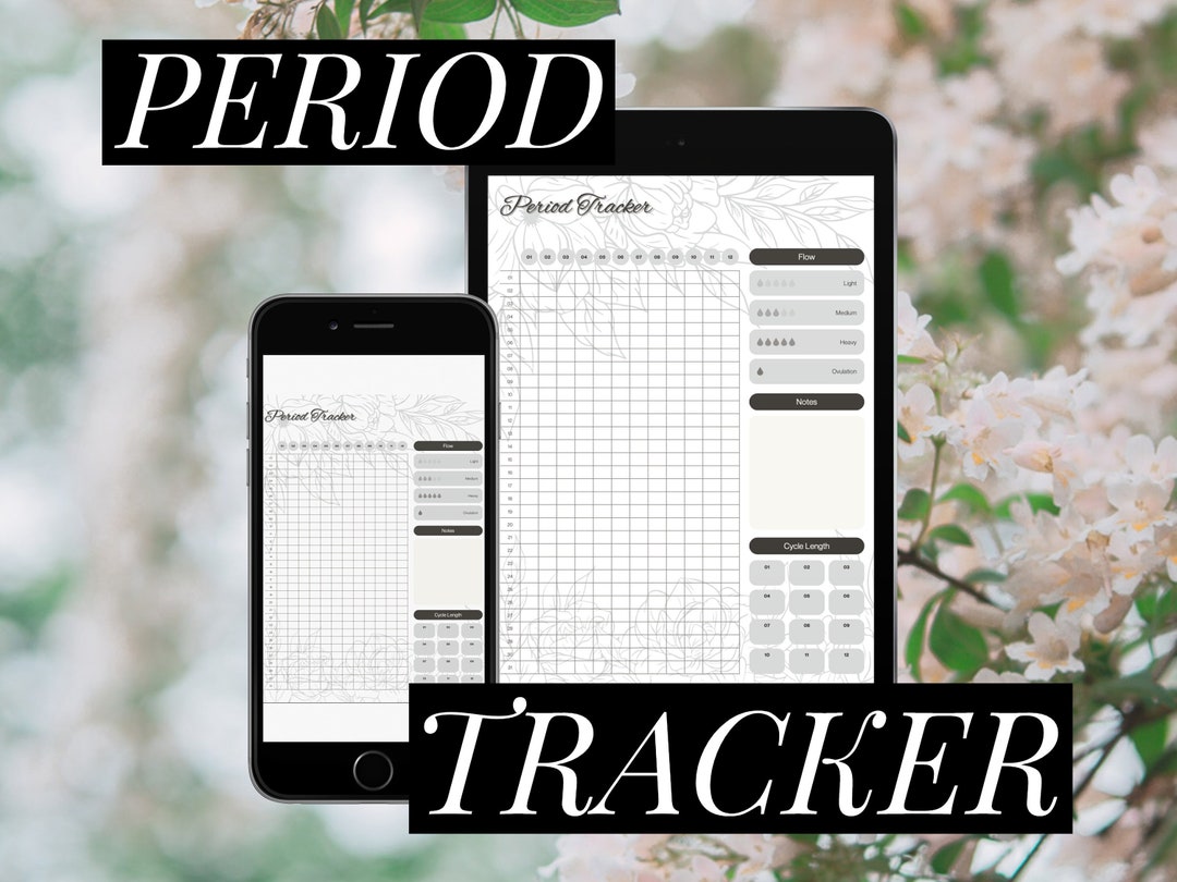 Period Tracker Template Digital Printable Cycle Tracker - Etsy