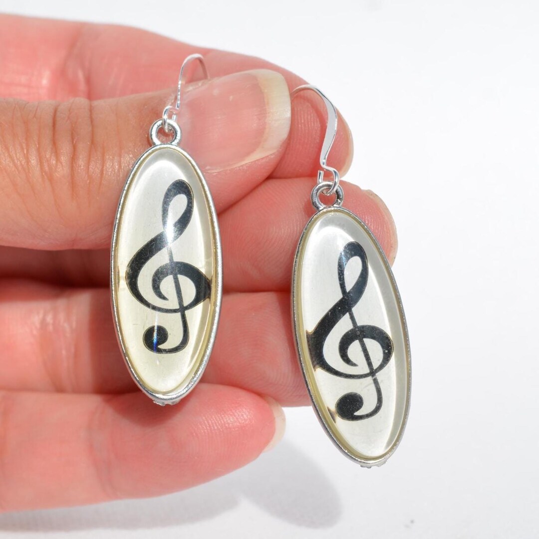 Musical Instrument Earrings: Treble Clef, Microphone, Harp, Saxophone ...