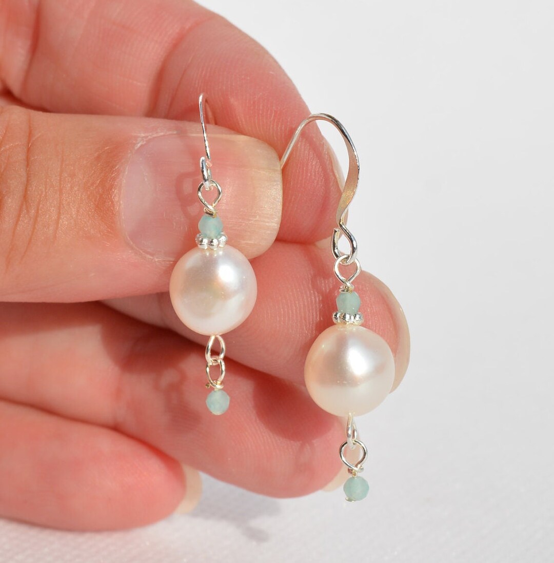 Genuine Freshwater Pearls With Tianhe Stone or Jadeite Gemstone Accents ...