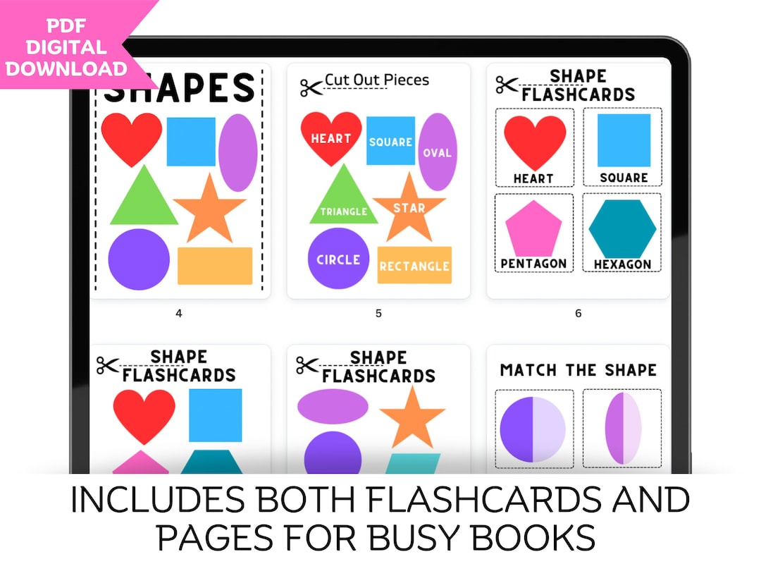 Toddler Busy Book Shapes, Preschool Busy Book, Quiet Book, Printable ...