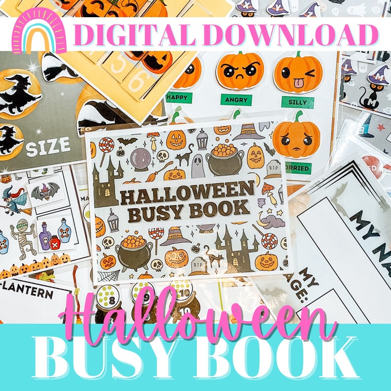 Halloween Toddler Busy Book Printable, Busy Book Toddler, Quiet Book ...