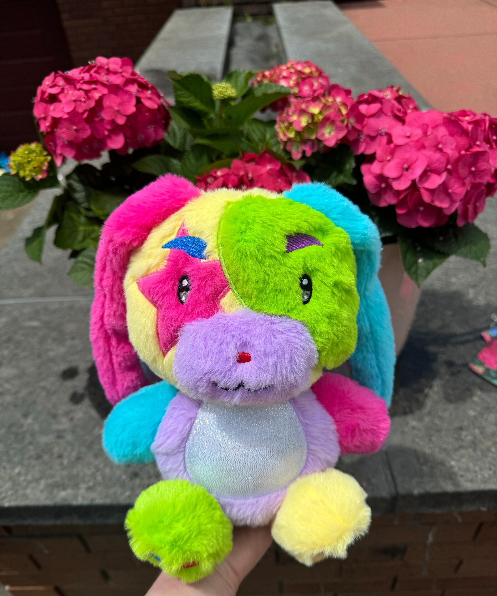 Kandi the Colorful Colorblock Rainbow Bunny Rabbit Plushie Stuffed ...