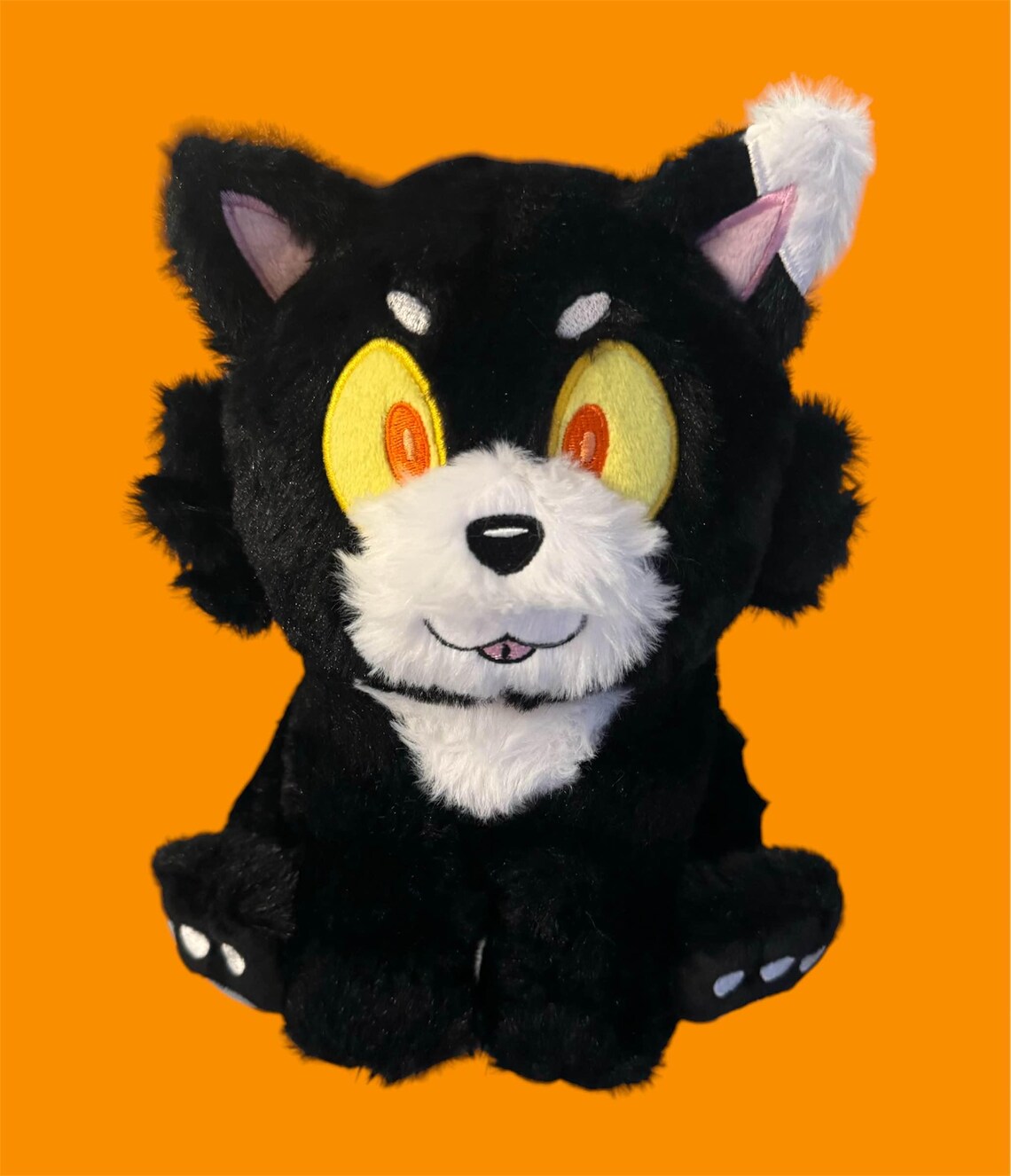 Hollow the Spooky Wolf Pup Plushie Stuffed Animal - Great Gift for Kids ...