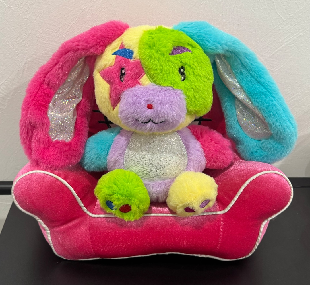 Kandi the Colorful Colorblock Rainbow Bunny Rabbit Plushie Stuffed ...