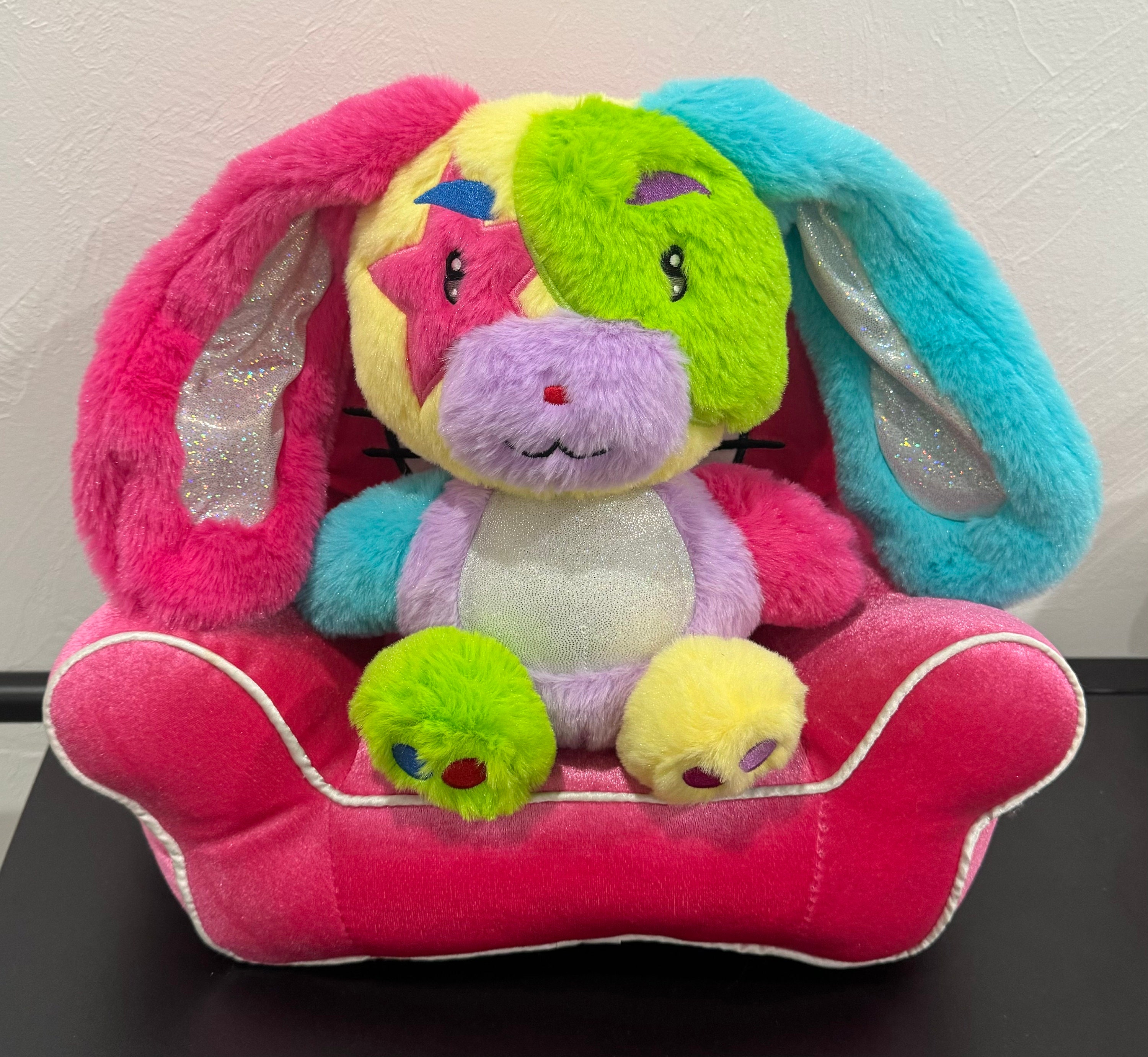 Kandi the Colorful Colorblock Rainbow Bunny Rabbit Plushie Stuffed ...