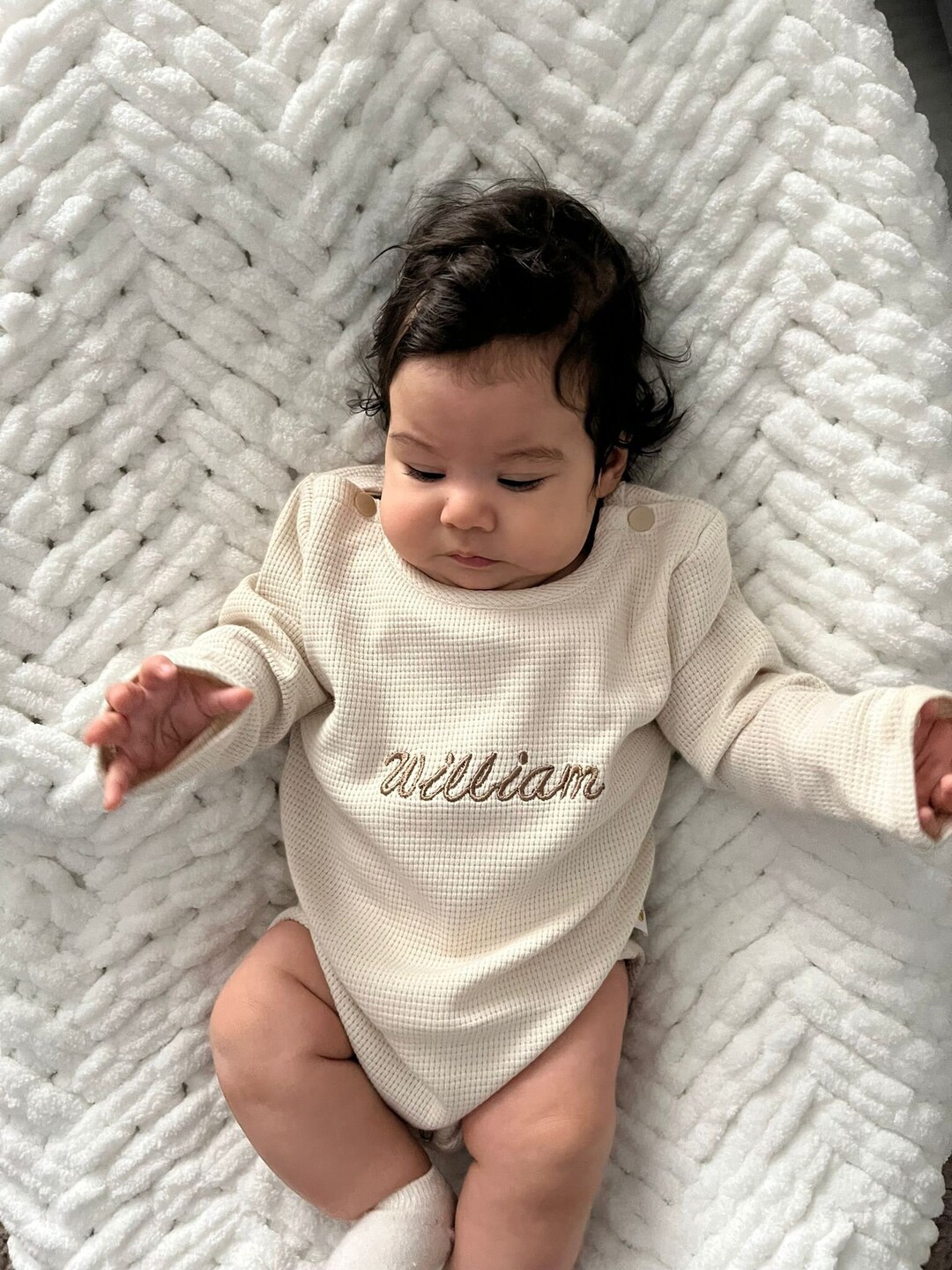 Personalized Gender-neutral Baby Clothing Bodysuit, Embroidered Baby ...