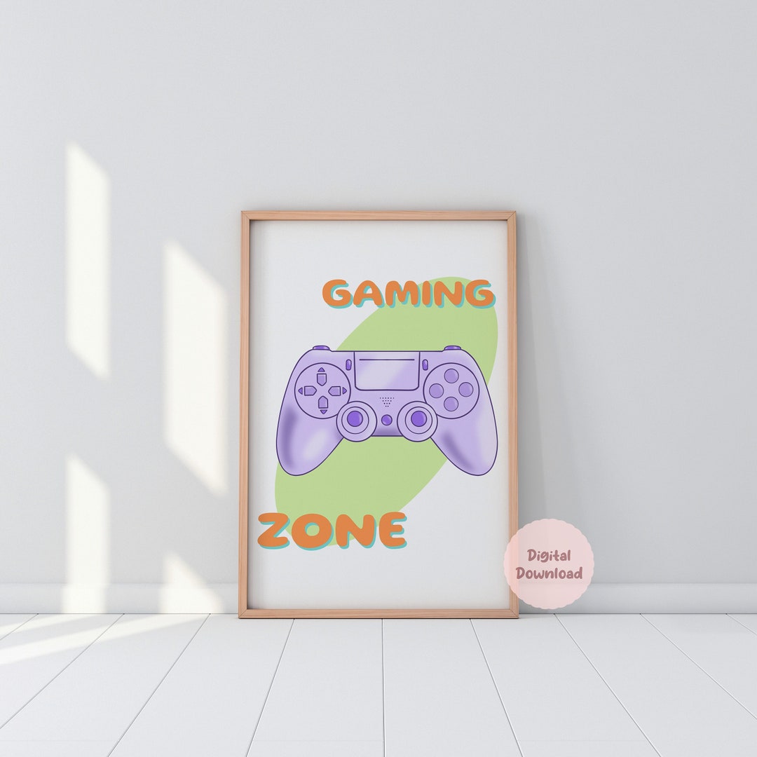 Gaming Zone Printable, Gaming Room Decor, Video Game Decorations, Video ...