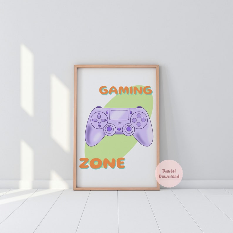 Gaming Zone Printable, Gaming Room Decor, Video Game Decorations, Video ...