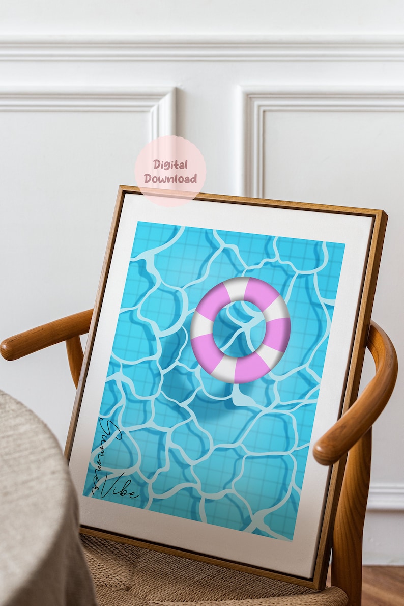 Summer Vibe Printables, Swimming Pool, Hello Summer, Print Pool Decor ...