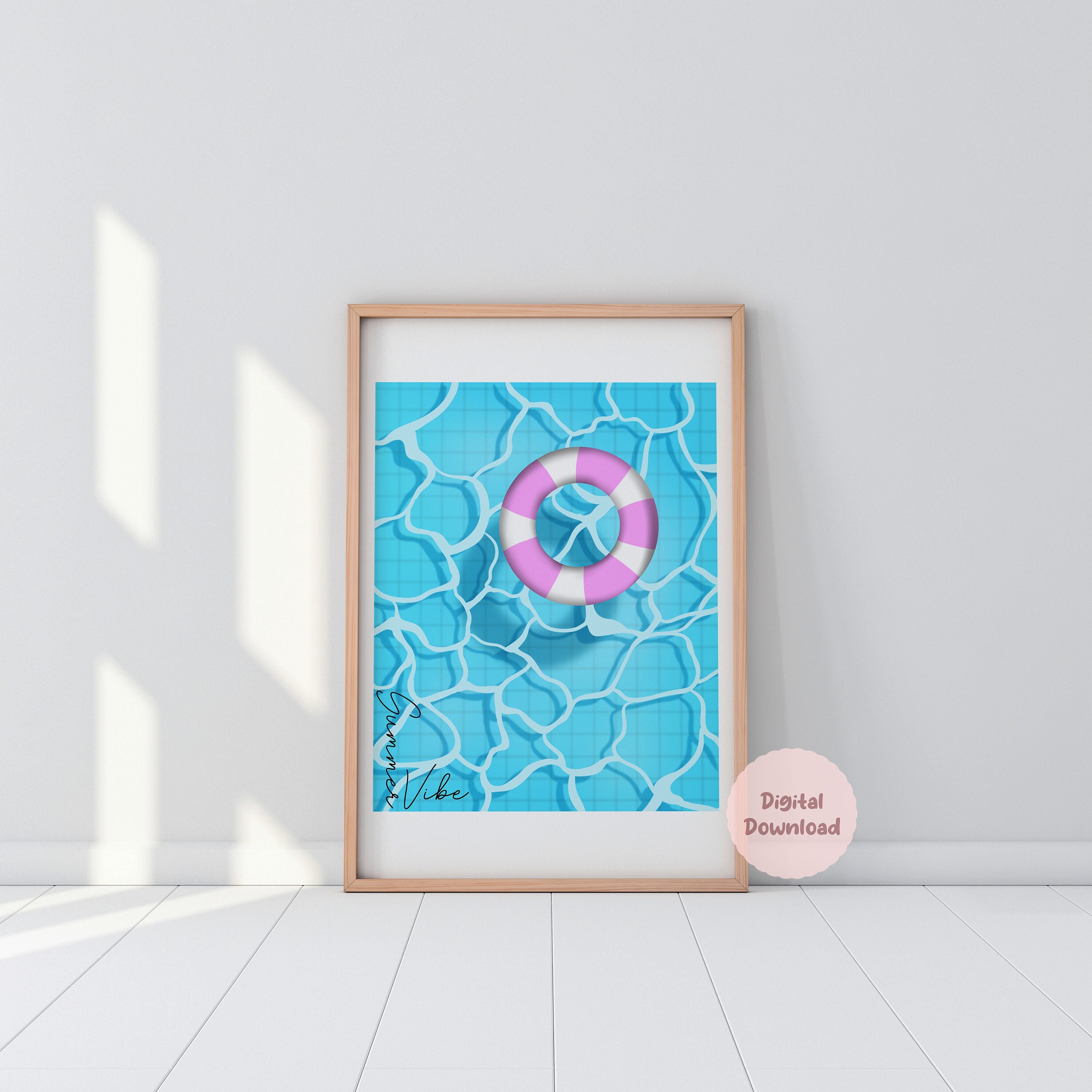 Summer Vibe Printables, Swimming Pool, Hello Summer, Print Pool Decor ...