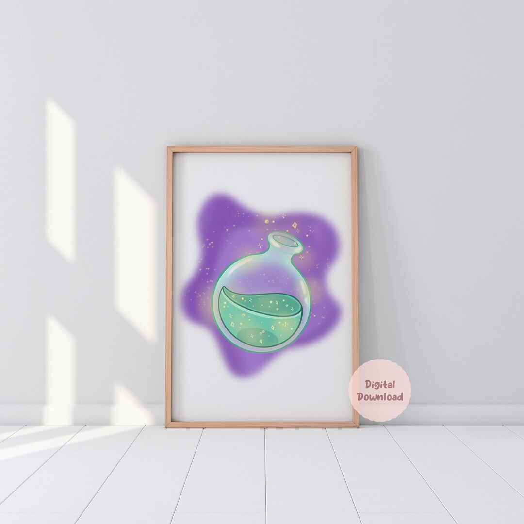 Magic Potion Printable, Witchy Room Decor, Witchy Wall Decor, Bookshelf ...