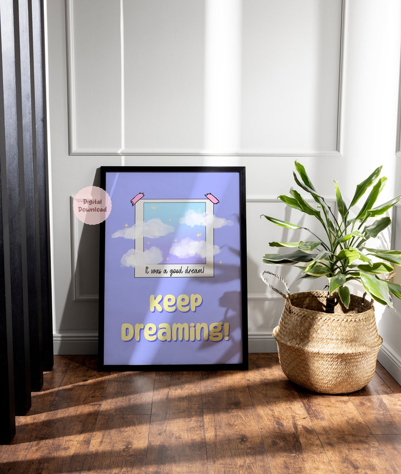 Keep Dreaming Printable, Kawaii Room Decor, Teen Girl Room Decor, Cute ...