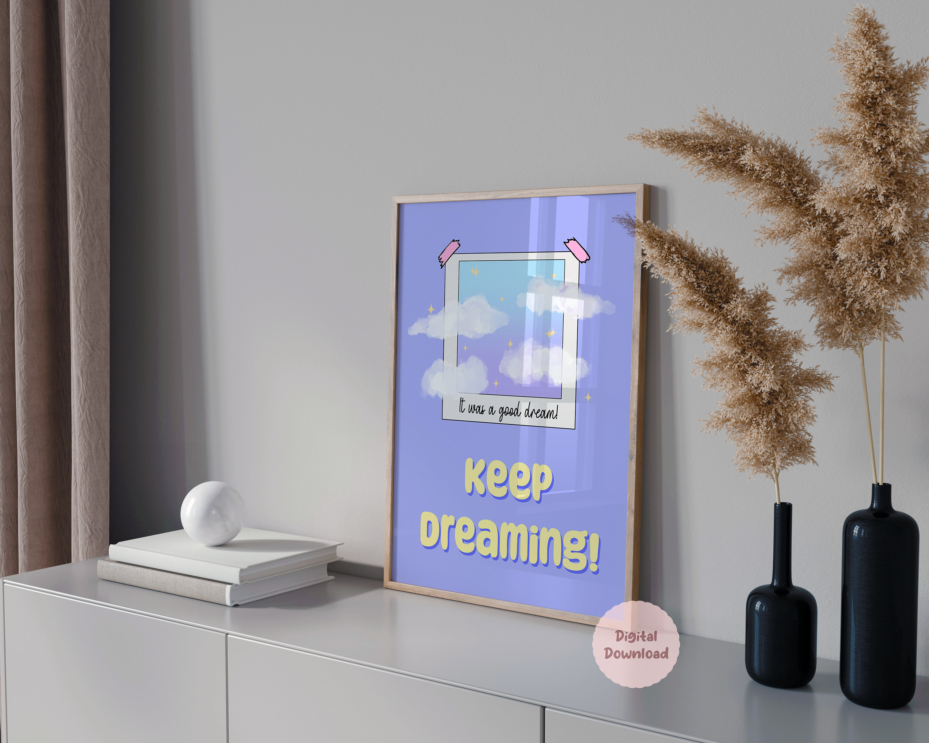 Keep Dreaming Printable, Kawaii Room Decor, Teen Girl Room Decor, Cute ...