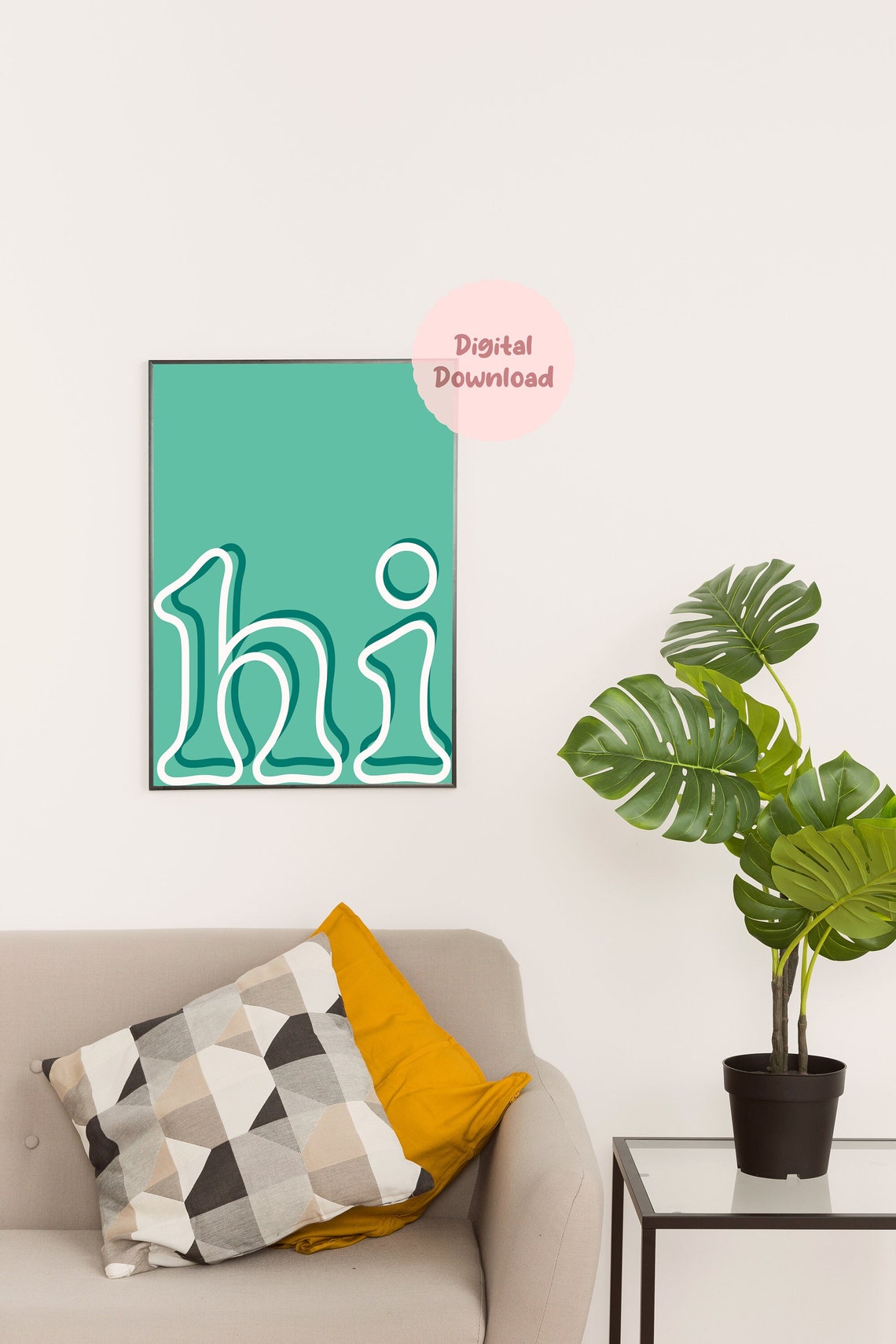 Hi Printable Entrance Wall Decor Hall Wall Art Home - Etsy